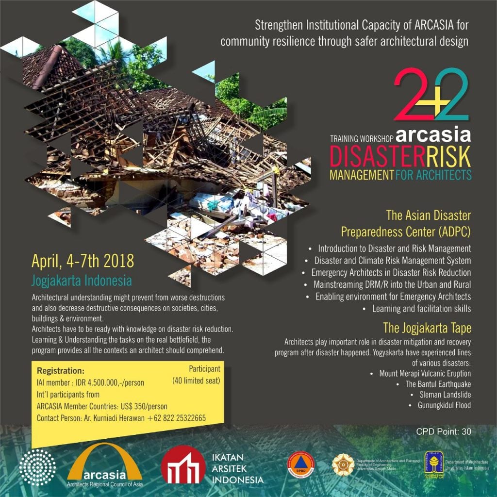 ARCASIA Training Workshop on Disaster Risk Management | สมาคมสถาปนิก ...